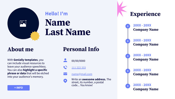 Portfolio design numérique | Modèles Genially
